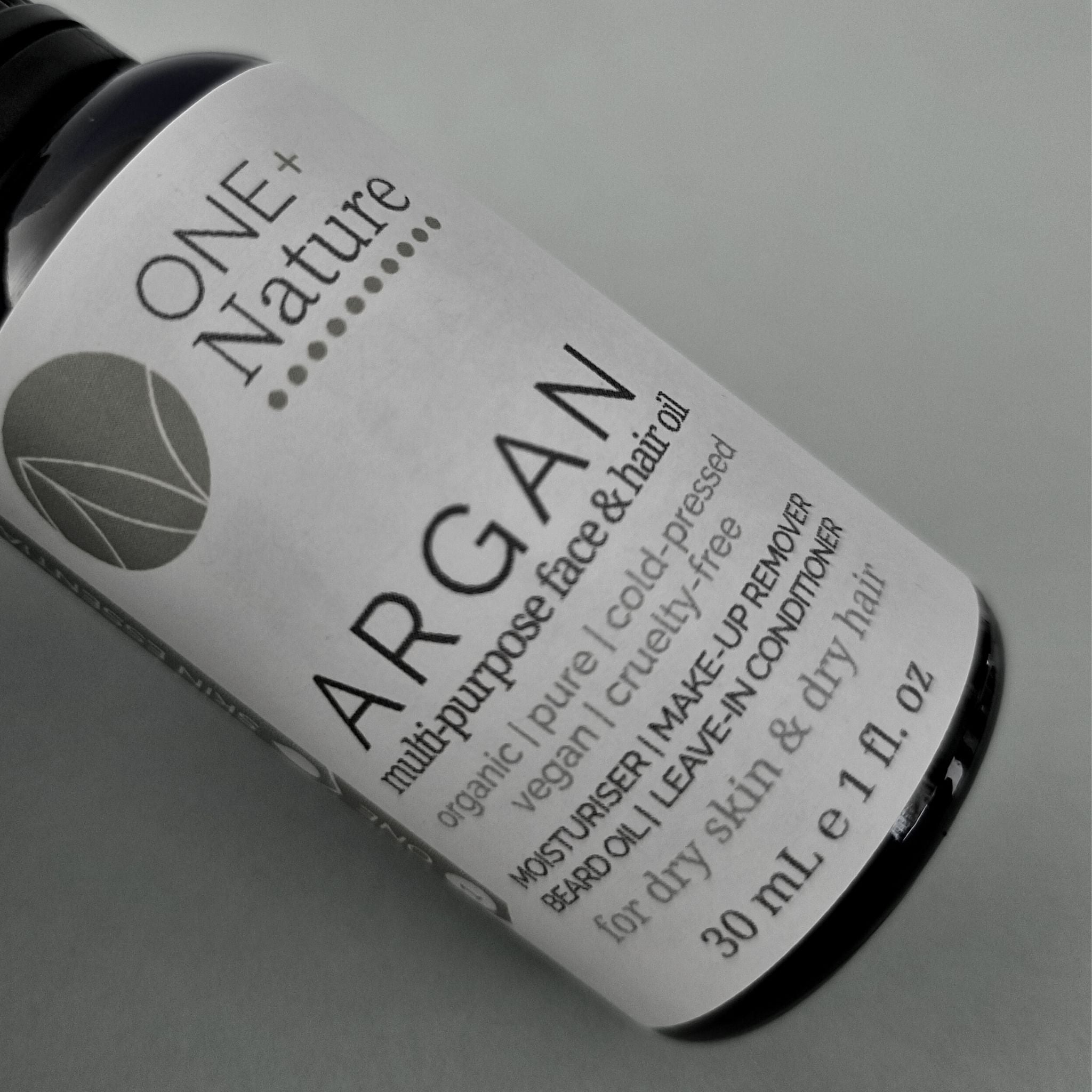 Argan Pure Oil - Organic Multi-Purpose Face & Hair Oil – One + Nature