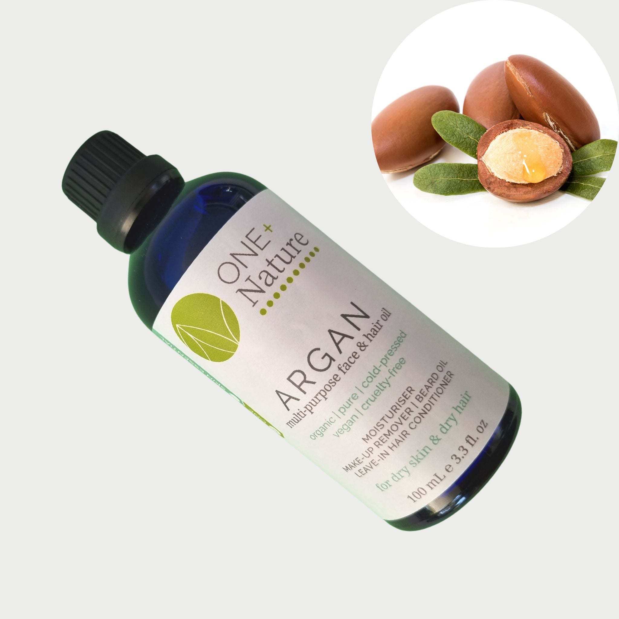 Argan Pure Oil - Organic Multi-Purpose Face & Hair Oil – One + Nature